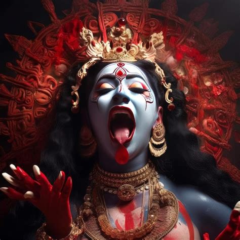 Premium Photo The Epic 3d Portrait Of Goddess Maa Kali Generative Ai