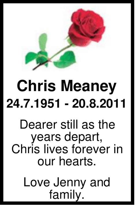 Meaney Chris Tributes And Funerals The Canberra Times Canberra Act