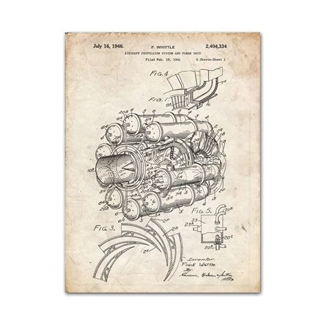 Jet Engine Blueprint Patent Posters Touch Of Modern