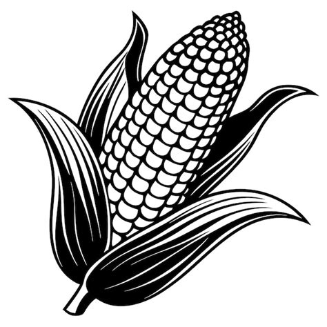 Corn Silhouette Vector With Water Color Corn Premium Ai Generated Vector