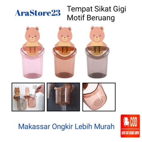 Jual Tempat Sikat Gigi Motif Beruang Tempat Peralatan Mandi Shopee Indonesia