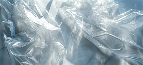 Clear Plastic Sheets Reflecting Light And Creating Abstract Patterns In