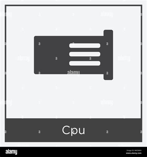 Cpu Icon Isolated On White Background With Gray Frame Sign And Symbol