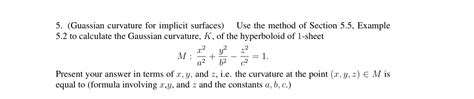 Solved Guassian Curvature For Implicit Surfaces ﻿use The