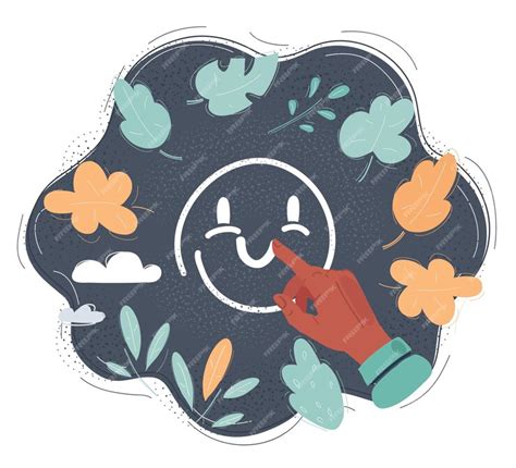 Premium Vector Catoon Vector Illustration Of Smiley Face On Dark