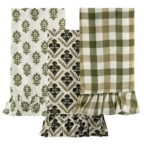 Green And White Ruffle Kitchen Towels Hobby Lobby 2506558 Kitchen