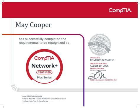 Comptia Network Certification May Cooper