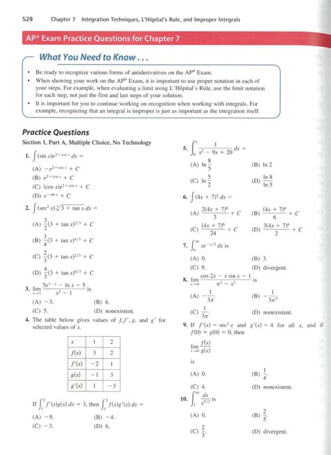 Calculus Textbook For Final 528 Chapter 7 Integration Techniques