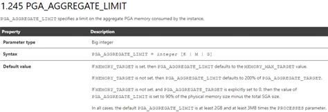WARNING Pga Aggregate Limit Value Is Too High For The Amount Of Physical Memory On The System