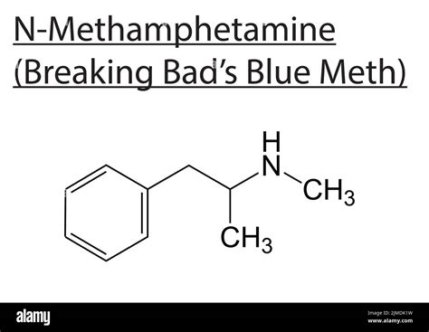 A Vector Of A Chemical Structure Of N Methamphetamine Breaking Bads Blue Meth On A White