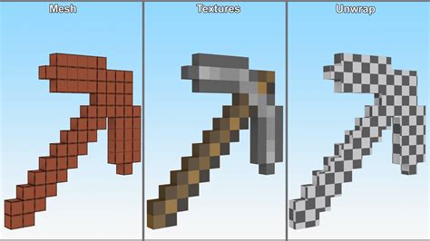 3d Minecraft Pixelated Stone Pickaxe Asset Turbosquid 2293973