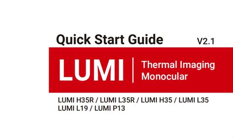 Lumi Series Quick Start Guide Thermal Imaging Monoculars Nocpix