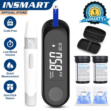Insmart Blood Sugar Test Kit Glucometer Set Blood Sugar Monitoring Kit