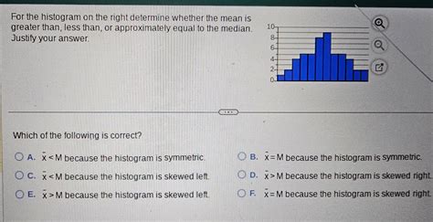 Solved For The Histogram On The Right Determine Whether The
