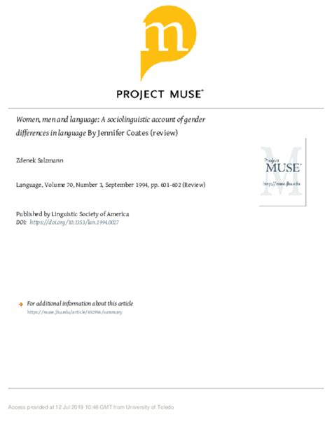 Pdf Women Men And Language A Sociolinguistic Account Of Gender Differences In Language 2nd
