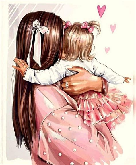 Pin By Любовь On Семья Mother Daughter Art Mom Art Cute Couple Art