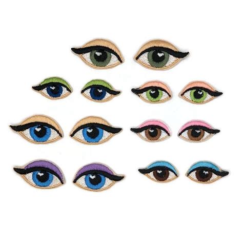 Embroidered Dolls Eyes Patch Etsy