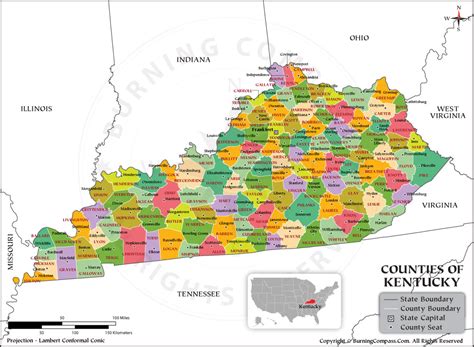 Printable Kentucky County Map