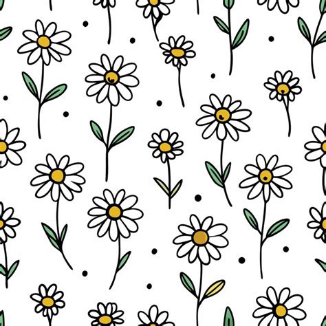 Daisy Flower Pattern Premium Ai Generated Vector