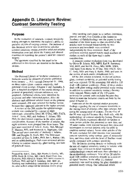 Pdf Appendix D Literature Review Contrast Sensitivity Testing
