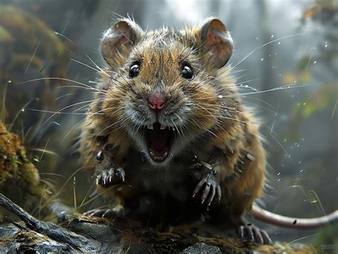 A Mouse With Its Mouth Open And His Mouth Open Premium Ai Generated Image
