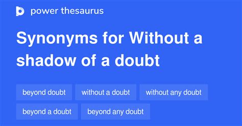 Without A Shadow Of A Doubt Synonyms 187 Similar Words And Phrases