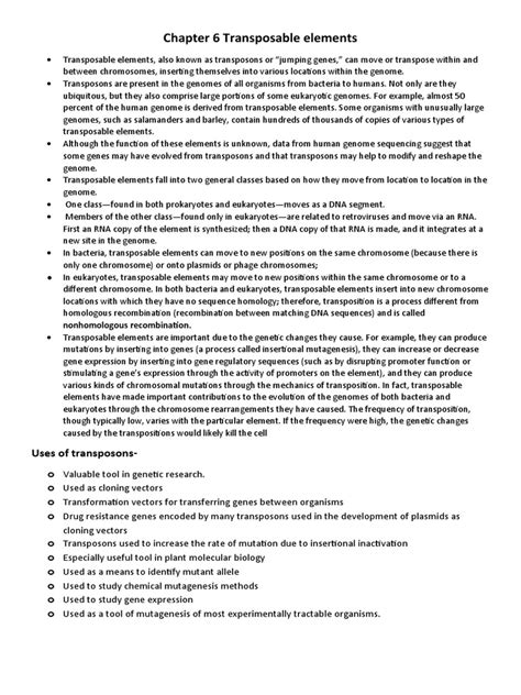 Transposable Elements Pdf Transposable Element Reverse Transcriptase
