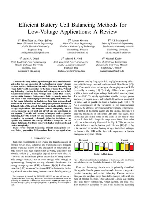 Pdf Efficient Battery Cell Balancing Methods For Low Voltage Applications A Review