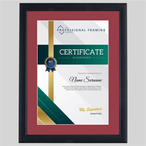 Standard Certificate Frames Professional Framing Company
