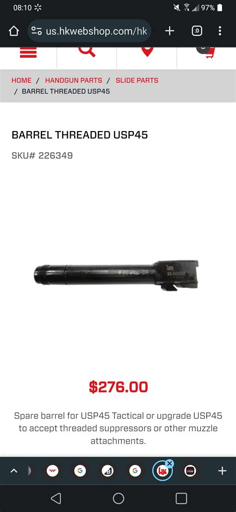Handk Branded Usp 45 Full Size Threaded Barrel Hkpro Forums