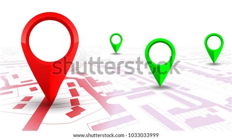 red gps navigator pointer on city stock vector royalty free