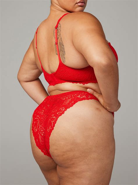 Romantic Corded Lace Brazilian Panty In Red Savage X Fenty Germany