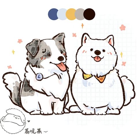 约稿：陨石边牧和萨摩～ 花瓣网