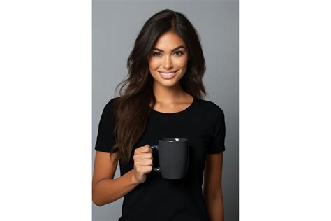 Female Holding Black Mug Graphic By Eshas Designs · Creative Fabrica
