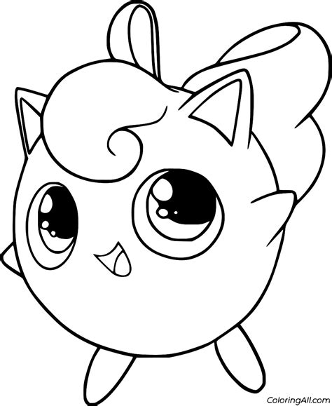 Cute Jigglypuff Coloring Page Coloringall