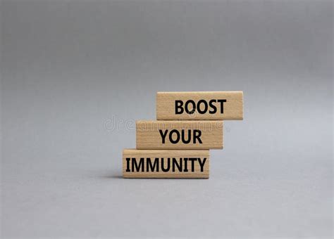 Boost Your Immunity Symbol Concept Word Boost Your Immunity On Wooden Blocks Beautiful Grey