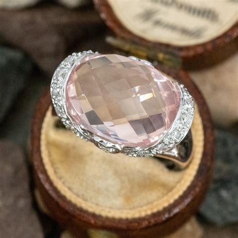 Oval Rose Quartz Engagement Ring