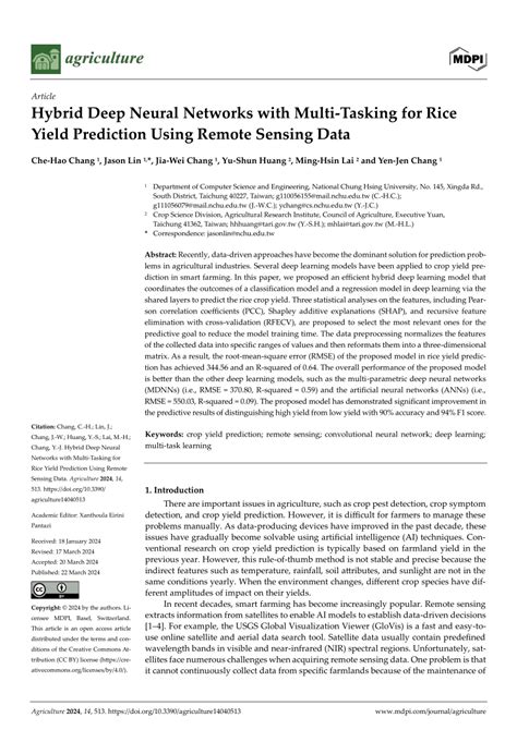 Pdf Hybrid Deep Neural Networks With Multi Tasking For Rice Yield