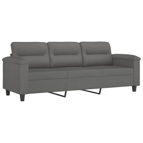 Vidaxl 3 Osobowa Sofa Ciemnoszary 180 Cm Tapicerowana Mikrofibrą