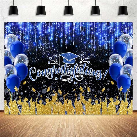 10 X 8 Ft Class Of 2026 Graduation Backdrop Congratulations Congrats Blue Grad Photography