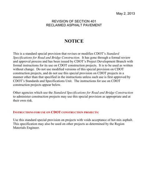 Revision Of Section 401