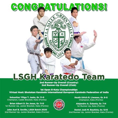 Lsgh Karatedo Team Wins 8 Medals Places 2nd In E Kata Championships