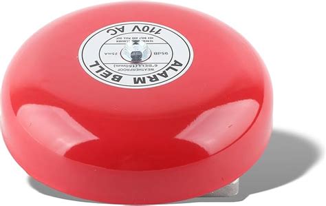 Eimsoah Fire Alarm Bell Fire Alarms 110v Metal Alarm Bell Cb‑6b 95db Metal Electric Round