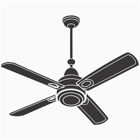 A Black And White Illustration Of A Ceiling Fan 55768024 Vector Art At