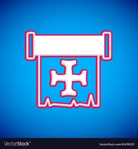White Crusade Icon Isolated On Blue Background Vector Image