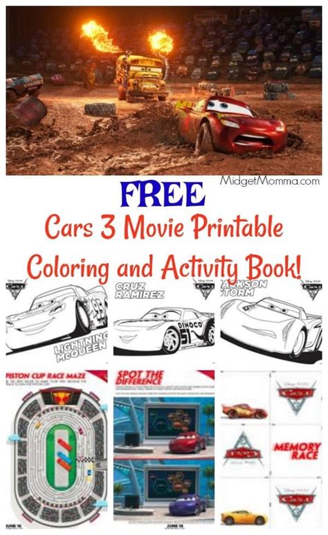 Free Cars 3 Movie Printable Coloring Pages And Activity Book • Midgetmomma