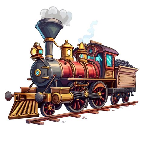 Cartoon Retro Wild West Steam Train Train Locomotive Wild West Png
