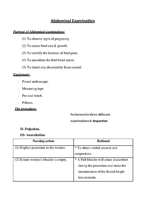 Abdominal Examination Abdominalexamination Purpose Of Abdominal Examination 1 To Observe