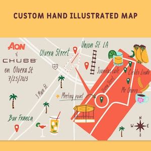 Custom Hand Illustrated Map Of Any Place Company Event Work