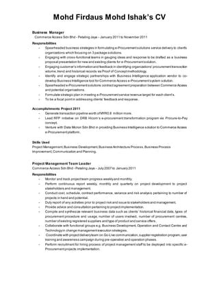 Mohd Firdaus Mohd Ishak Cv Updated 10 11 2015